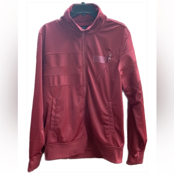 Marc Ecko | Sweaters | Marc Ecko Red Maroon Zip Up Sweater Bomber ...